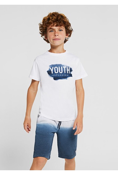 Mayoral Beyaz Mavi Erkek Çocuk Şortlu Takım