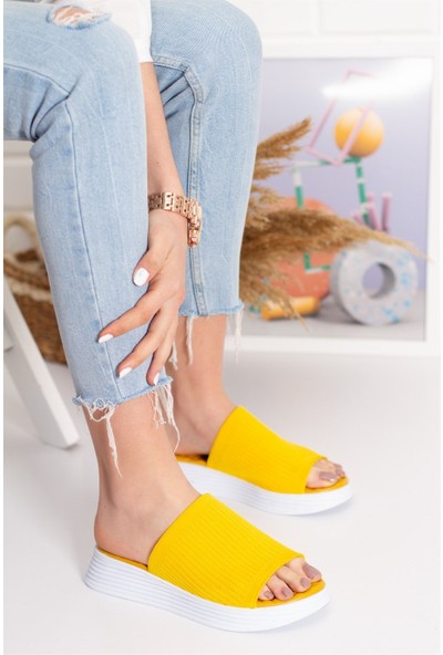 Papi Sarı Triko Terlik