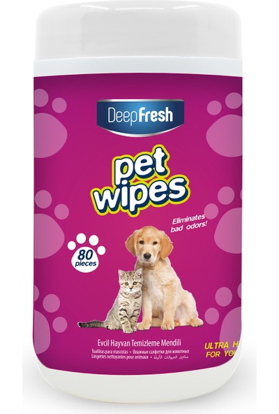 Deep Fresh Pet Temizleme Mendili Kutulu 80 Yaprak Deep Fresh Pet Temizleme Mendili Kutulu 80 Yaprak