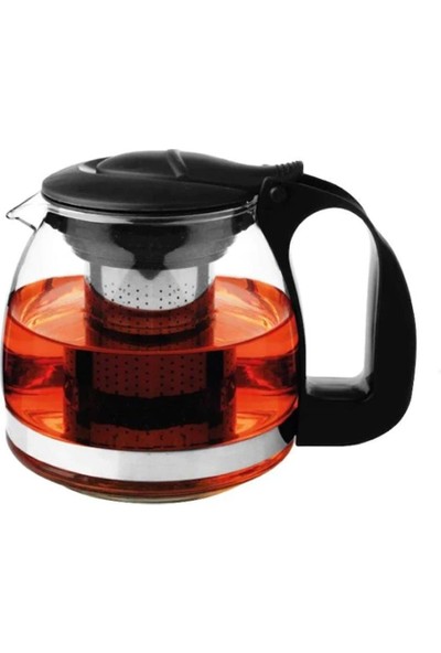 Evikonu Isıya Dayanıklı Süzgeçli Borosilikat Cam Demlik | 900 ml