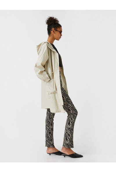 Koton Kadın Kapüşonlu Cepli Trençkot Koton Kadın Kapüşonlu Cepli Trençkot