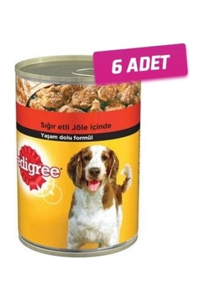 Pedigree Biftekli Konserve Köpek Maması 400 gr 6'lı Pedigree Biftekli Konserve Köpek Maması 400 gr 6'lı