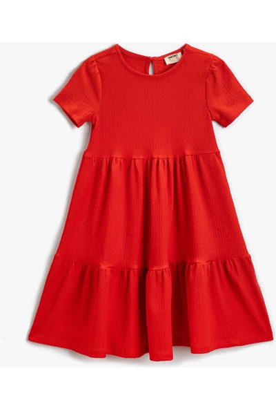 Koton Basic Volanlı Kısa Kollu Elbise