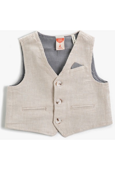 Koton Cepli Düğmeli Kolsuz Yelek
