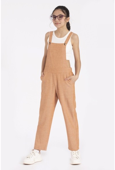 Dmb Boys & Girls Kız Çocuk 8-13 Yaş Yandan Cepli Tulum