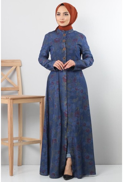 Moda Mihram Desenli Tesettür Ferace Koyu Kot Moda Mihram Desenli Tesettür Ferace Koyu Kot