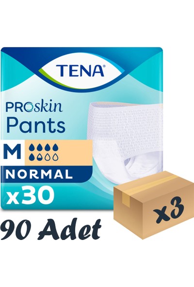 Tena Proskin Pants Normal Emici Külot, Orta Boy (M), 5.5 Damla, 30'Lu 3 Paket 90 Adet Tena Proskin Pants Normal Emici Külot, Orta Boy (M), 5.5 Damla, 30'Lu 3 Paket 90 Adet