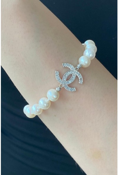 Zümrüt Kuyumculuk BIRINCI1926 925 Ayar Gümüş Kadın Düğümlü Gümüş Ara Parçalı Inci Bileklik