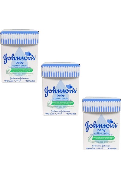 Johnsons Baby Kulak Temizleme Çubuğu 100 Lü 3 Adet Johnsons Baby Kulak Temizleme Çubuğu 100 Lü 3 Adet