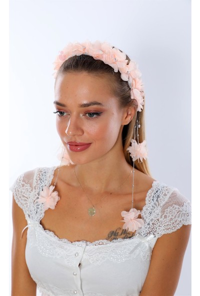 LH2318 Sarkan Küpeli Somon Lohusa Tacı LH2318 Sarkan Küpeli Somon Lohusa Tacı