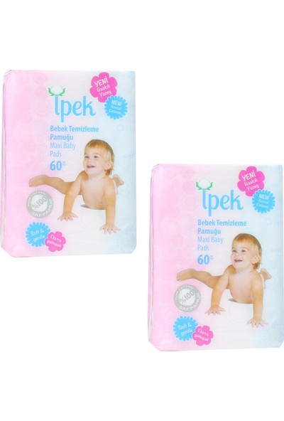 Ipek Maxi 60 Adet Bebek Temizleme Pamuğu 2 Li Paket Ipek Maxi 60 Adet Bebek Temizleme Pamuğu 2 Li Paket