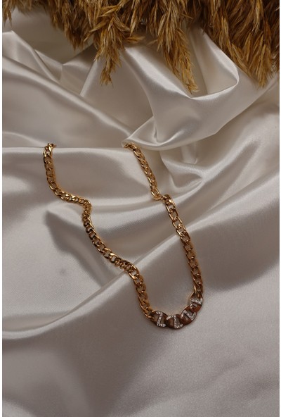 Hiya Accessory Çelik Zirkon Taşlı Kolye Rose Gold 45-50CM Hiya Accessory Çelik Zirkon Taşlı Kolye Rose Gold 45-50CM