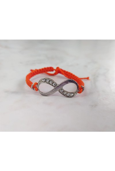 Turuncu Sonsuzluk Ip Örgü Arkadaş Bilekliği
