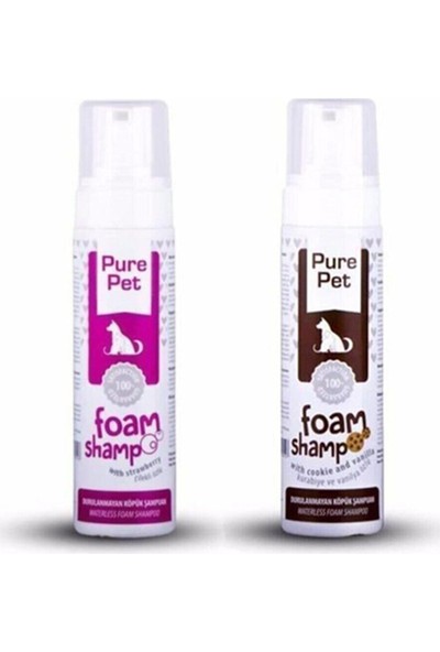Pure Pet Kedi & Köpek Durulanmayan Köpük Şampuan 225 Ml. X2 Adet