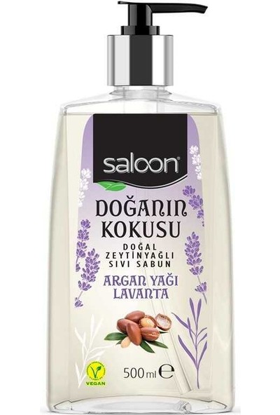 Saloon Sıvı Sabun Doğanın Kokusu Arganyağı & Lavanta 500 ml Saloon Sıvı Sabun Doğanın Kokusu Arganyağı & Lavanta 500 ml