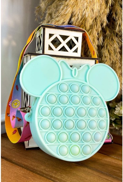 Şubu Tasarım Mickey Kulaklı Pop It Kız Çocuk Çanta Mint SBT635