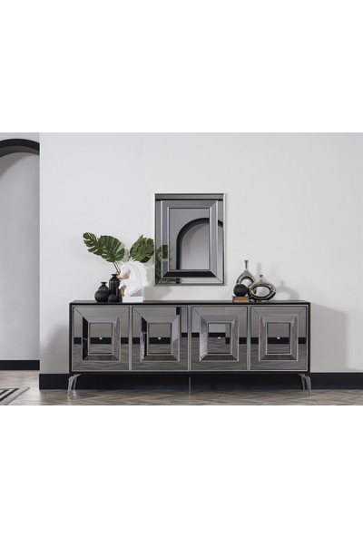 Dekorbizden Versace Yemek Odası Konsol Krom