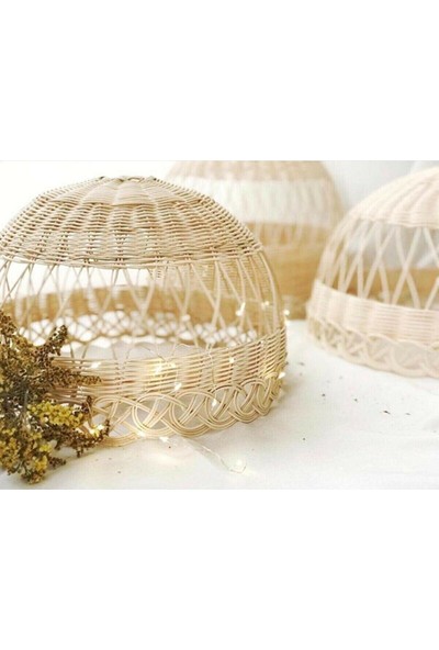 Turkish Rattan Bambu, Rattan, Hasır Avize 35 cm Turkish Rattan Bambu, Rattan, Hasır Avize 35 cm