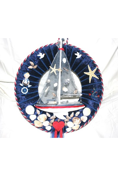 İndigo Deniz Temalı Yeni Doğan & Bebek Odası Kapı Süsü - 40 cm