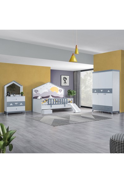 Setay Montessori, Star Montessori Çocuk Odası Takımı, Dolap, Kaydıraklı Yatak, Şifonyer