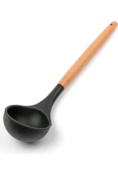 Bambu Saplı Silikon Kepçe Bambu Saplı Silikon Kepçe