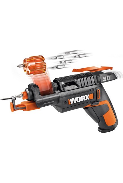 Worx WX255 4VOLT/1.5AH. Li-Ion Şarjlı Şarjörlü Tornavida + 6 Adet Bits Uç + Vida Tutucu Worx WX255 4VOLT/1.5AH. Li-Ion Şarjlı Şarjörlü Tornavida + 6 Adet Bits Uç + Vida Tutucu