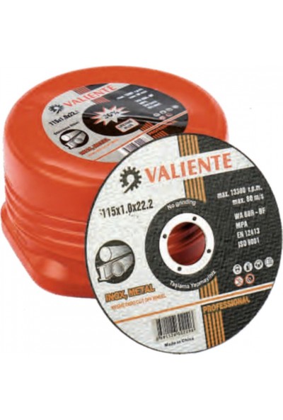 Valiente 180 x 1.9 x 22.2 mm Inox Kesme Taşı 10 Lu Paket Valiente 180 x 1.9 x 22.2 mm Inox Kesme Taşı 10 Lu Paket
