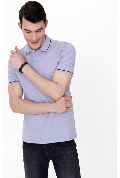 Pierre Cardin Lila Slim Fit Basic Polo Yaka T-Shirt 50252448-VR034 Pierre Cardin Lila Slim Fit Basic Polo Yaka T-Shirt 50252448-VR034