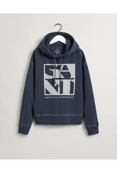 Gant Kadın Lacivert Relaxed Fit Kapüşonlu Baskılı Sweatshirt 4203637.433 Gant Kadın Lacivert Relaxed Fit Kapüşonlu Baskılı Sweatshirt 4203637.433