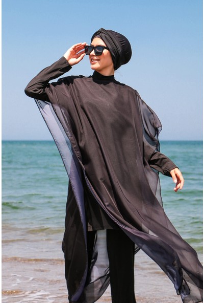 Marina Tesettür Mayo Üzerine Sade Kaftan Kimono Pareo P2110