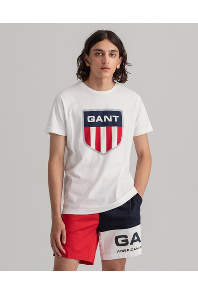 Gant Erkek Beyaz Regular Fit Logolu T-Shirt 2003123.110 Gant Erkek Beyaz Regular Fit Logolu T-Shirt 2003123.110