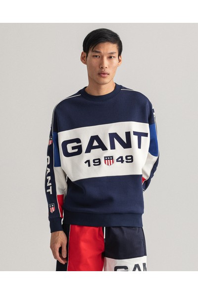 Gant Erkek Lacivert Relaxed Fit Kapüşonlu Logolu Sweatshirt 2026041.433 Gant Erkek Lacivert Relaxed Fit Kapüşonlu Logolu Sweatshirt 2026041.433