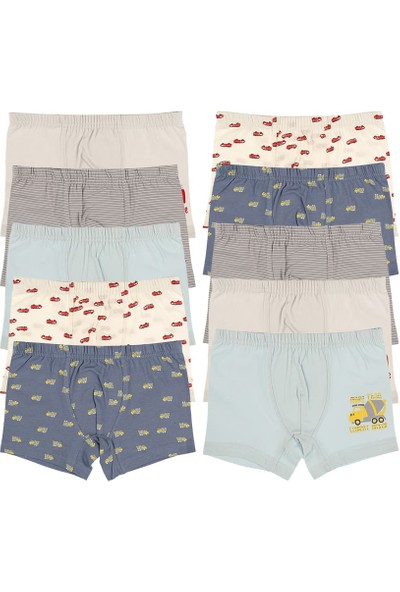 Donella 10'lu Renkli Baskılı Erkek Çocuk Boxer - 75711127UZ