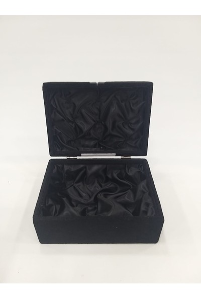 Eylül Kadife Kaplı Siyah Damat Traş Sandığı