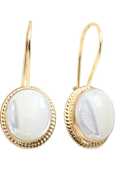 Aslı Gold Ay Taşı Nostalji Altın Küpe (KP0026)