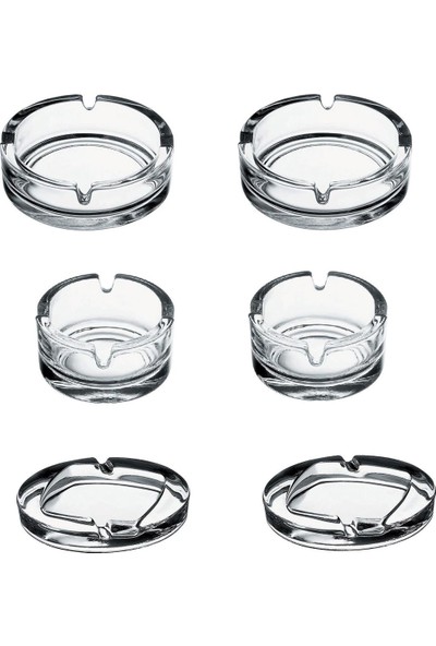Paşabahçe Cam Küllük 6 Lı Oval - Yuvarlak Kül Tablası Paşabahçe Cam Küllük 6 Lı Oval - Yuvarlak Kül Tablası