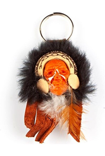 Dünyadan Hediyeler Kızılderili Maske Büyük Şef Anahtarlık No.1