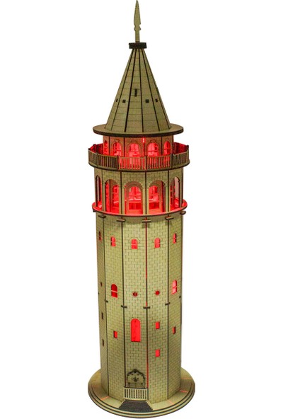 Mix Oyuncak Galata Kulesi Ahşap Işıklı Büyük Boy 60 cm