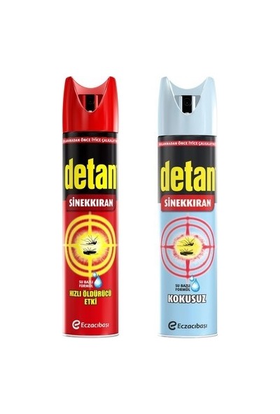 Detan Sinekkıran Su Bazlı 275 ml + Kokusuz Sinekkıran 275 ml