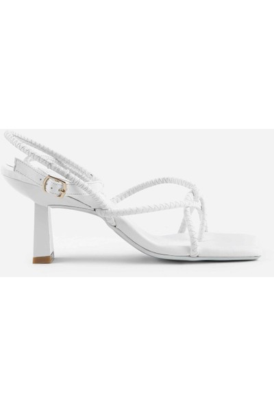 Nişantaşı Shoes Vera Beyaz Mat Bilek Bağlı Parmak Arası Kadın Topuklu Sandalet Nişantaşı Shoes Vera Beyaz Mat Bilek Bağlı Parmak Arası Kadın Topuklu Sandalet