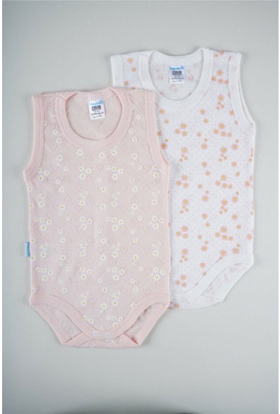 Miniko Kids Hoppidik 2'li Klimalı Jakarlı Desenli Bebek Askılı Çıtçıtlı Badi Zıbın