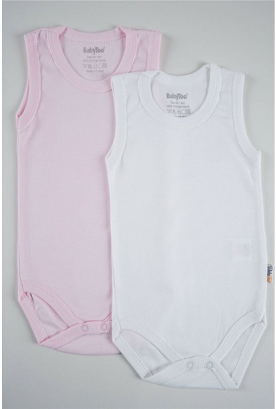 Miniko Kids Yeni Sezon Askılı Düz Renk 2li Kız Bebek Çıtçıtlı Badi Zıbın