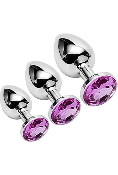 YIQI Takı Popo Oyuncakları ile 3 Adet Kristal Anal Plug Yuvarlak Şekilli Taban YIQI Takı Popo Oyuncakları ile 3 Adet Kristal Anal Plug Yuvarlak Şekilli Taban