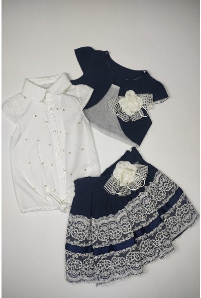 Akkon Baby Boleralı Gömlekli Etekli Kız Takım