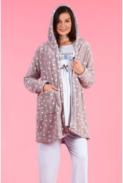 Haluk Bayram Polar Sabahlıklı Lohusa Pijama Takım Haluk Bayram Polar Sabahlıklı Lohusa Pijama Takım