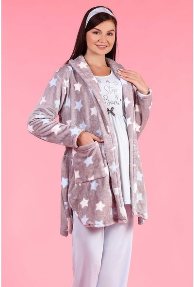 Haluk Bayram Polar Sabahlıklı Lohusa Pijama Takımı Haluk Bayram Polar Sabahlıklı Lohusa Pijama Takımı