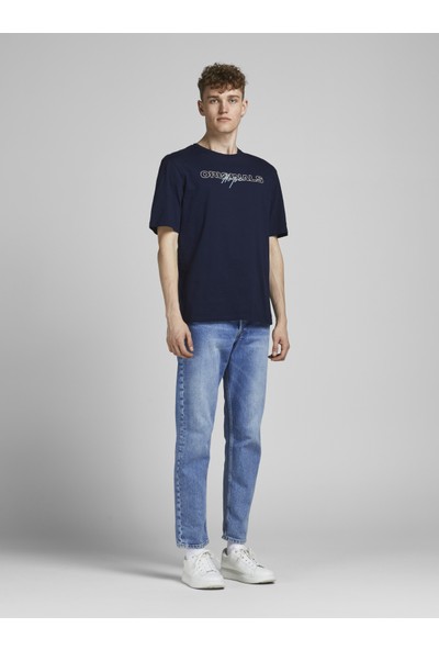 Jack & Jones Bisiklet Yaka Logo Baskili Tisört