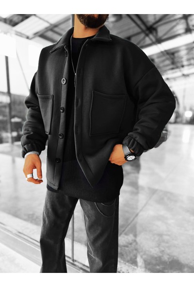 Abluka Oversize Basic Rahat Ceket Siyah Abluka Oversize Basic Rahat Ceket Siyah