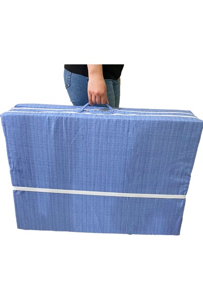 Olgun Home Katlanır Yatak Yer Yatağı Sünger Yatak Tek Kişilik 80X180 Mavi Çizgili