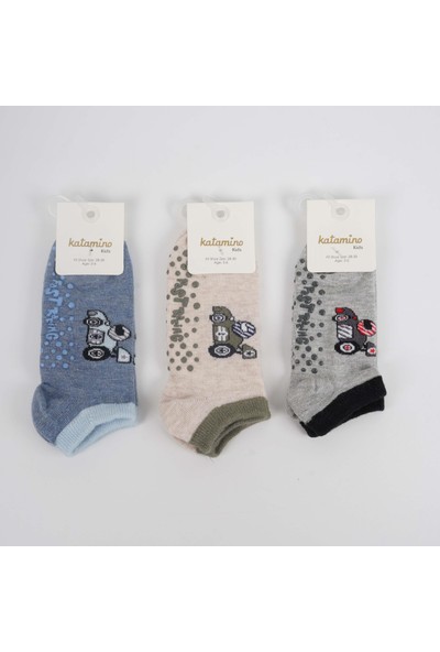 Katamino Carlos 3'lü Kaydırmaz Taban Erkek Çocuk Patik Çorap Katamino Carlos 3'lü Kaydırmaz Taban Erkek Çocuk Patik Çorap